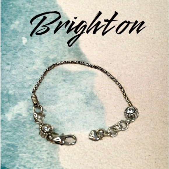 Brighton | Jewelry | 2 Brighton Bracelets Charms Silver Crystal Gem Euc ...